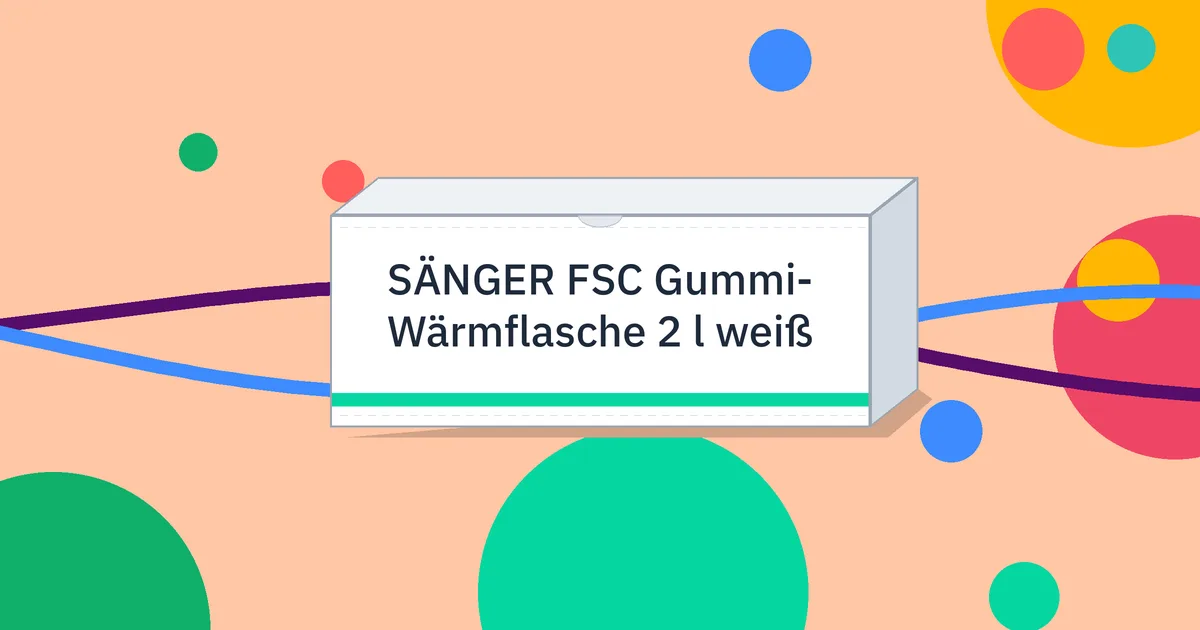 Symbolbild: Packung mit der Aufschrift SÄNGER FSC Gummi-Wärmflasche 2 l weiß (PZN 18793283) – Verfügbarkeit und Bezug in Apotheken in Frankfurt am Main