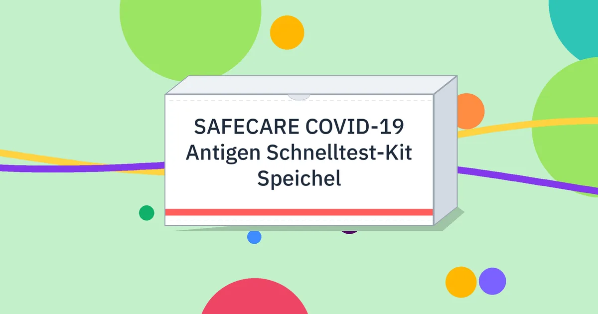 Symbolbild: Packung mit der Aufschrift SAFECARE COVID-19 Antigen Schnelltest-Kit Speichel (PZN 17294885) – Verfügbarkeit und Bezug in Apotheken in Frankfurt am Main