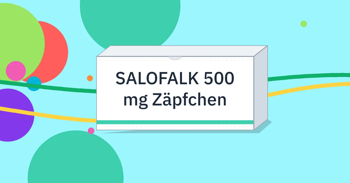 Symbolbild: Packung mit der Aufschrift SALOFALK 500 mg Zäpfchen (PZN 19549527) – Verfügbarkeit und Bezug in Apotheken in Frankfurt am Main