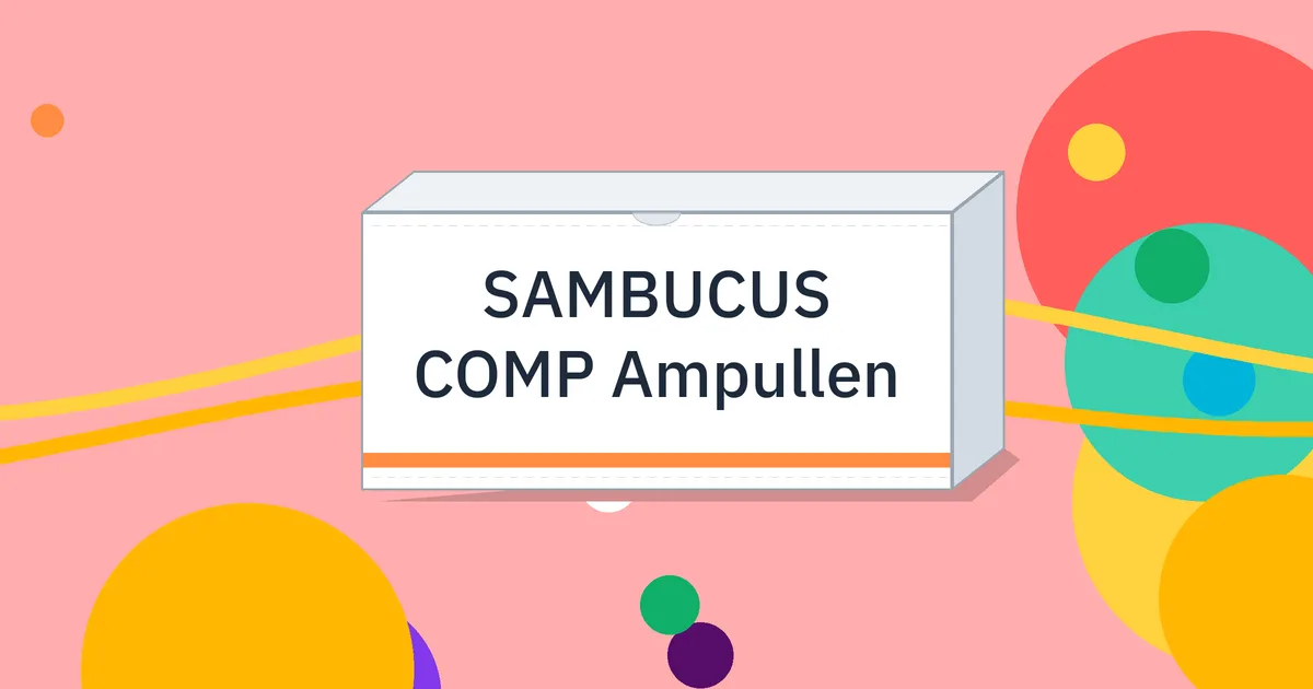 Symbolbild: Packung mit der Aufschrift SAMBUCUS COMP Ampullen (PZN 01752067) – Verfügbarkeit und Bezug in Apotheken in Frankfurt am Main