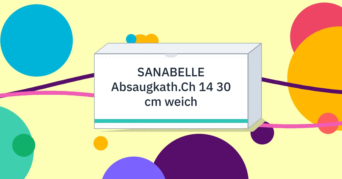 Symbolbild: Packung mit der Aufschrift SANABELLE Absaugkath.Ch 14 30 cm weich (PZN 00032431) – Verfügbarkeit und Bezug in Apotheken in Frankfurt am Main
