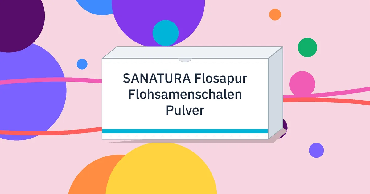 Symbolbild: Packung mit der Aufschrift SANATURA Flosapur Flohsamenschalen Pulver (PZN 18700910) – Verfügbarkeit und Bezug in Apotheken in Frankfurt am Main