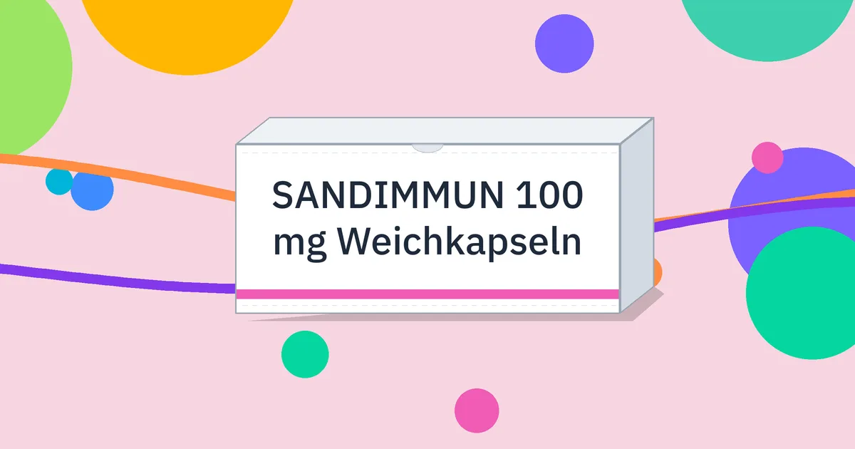 Symbolbild: Packung mit der Aufschrift SANDIMMUN 100 mg Weichkapseln (PZN 01895246) – Verfügbarkeit und Bezug in Apotheken in Frankfurt am Main
