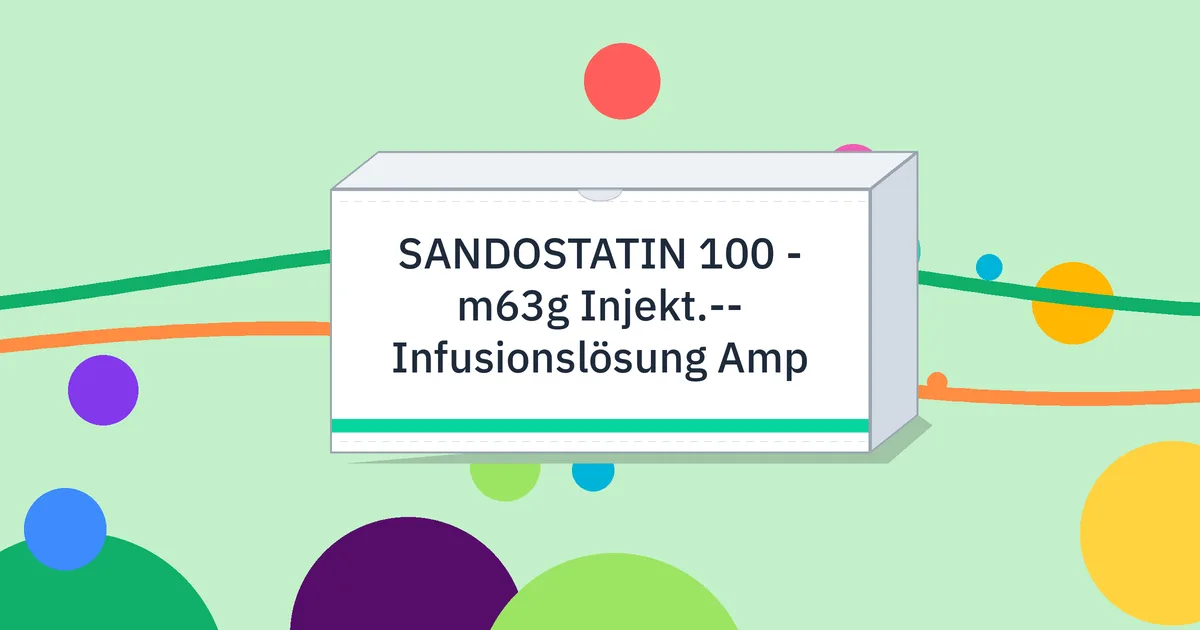 Symbolbild: Packung mit der Aufschrift SANDOSTATIN 100 -m63g Injekt.--Infusionslösung Amp (PZN 07513406) – Verfügbarkeit und Bezug in Apotheken in Frankfurt am Main