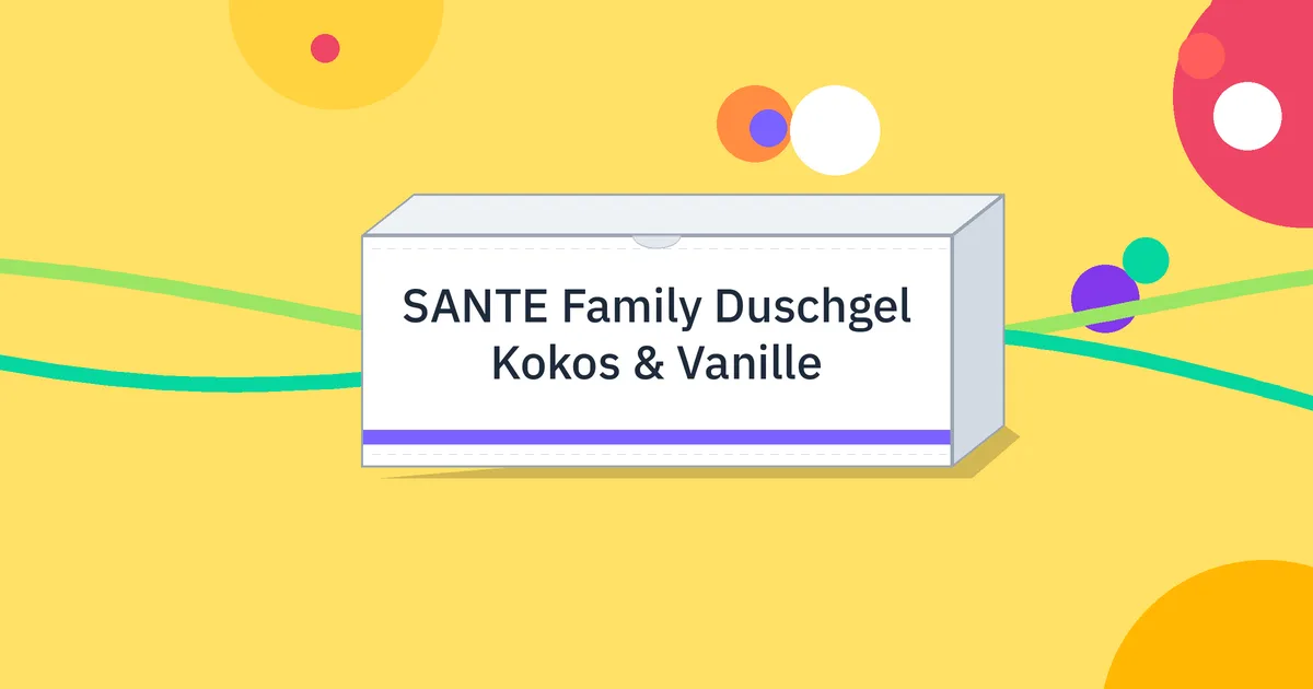 Symbolbild: Packung mit der Aufschrift SANTE Family Duschgel Kokos & Vanille (PZN 19419434) – Verfügbarkeit und Bezug in Apotheken in Frankfurt am Main