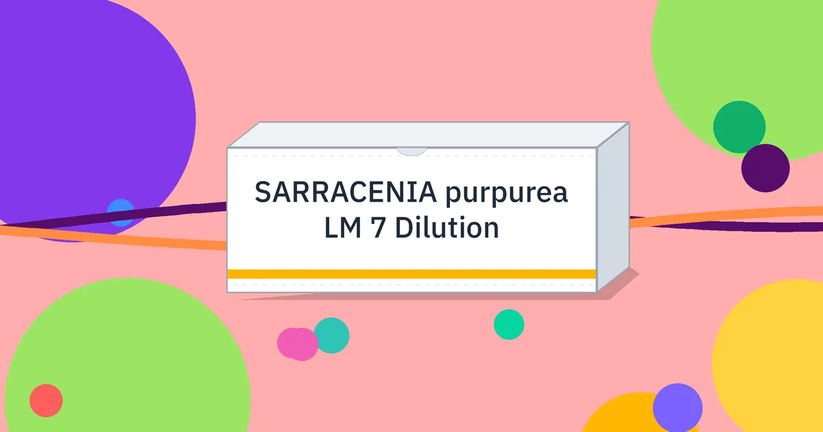 Symbolbild: Packung mit der Aufschrift SARRACENIA purpurea LM 7 Dilution (PZN 13182592) – Verfügbarkeit und Bezug in Apotheken in Frankfurt am Main