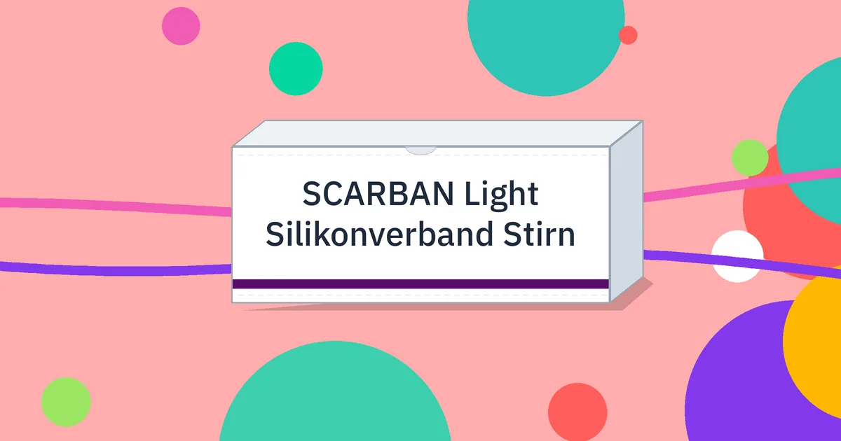 Symbolbild: Packung mit der Aufschrift SCARBAN Light Silikonverband Stirn (PZN 04740343) – Verfügbarkeit und Bezug in Apotheken in Frankfurt am Main