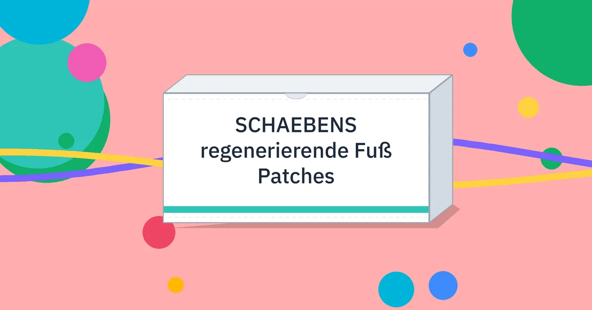 Symbolbild: Packung mit der Aufschrift SCHAEBENS regenerierende Fuß Patches (PZN 19348817) – Verfügbarkeit und Bezug in Apotheken in Frankfurt am Main