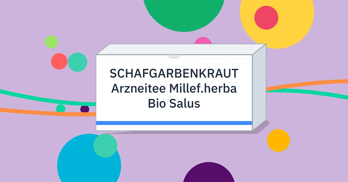 Symbolbild: Packung mit der Aufschrift SCHAFGARBENKRAUT Arzneitee Millef.herba Bio Salus (PZN 05390744) – Verfügbarkeit und Bezug in Apotheken in Frankfurt am Main