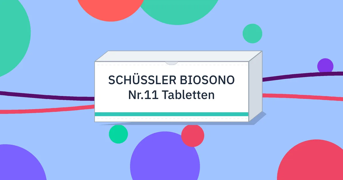 Symbolbild: Packung mit der Aufschrift SCHÜSSLER BIOSONO Nr.11 Tabletten (PZN 09005594) – Verfügbarkeit und Bezug in Apotheken in Frankfurt am Main