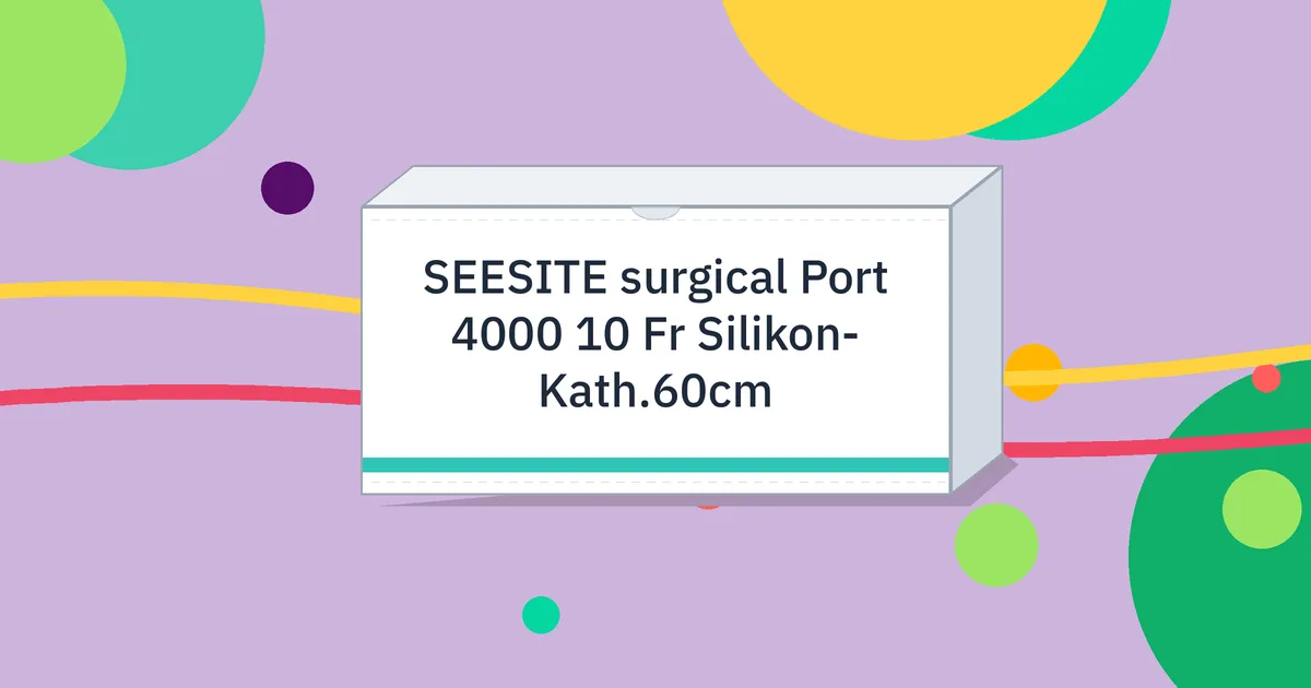 Symbolbild: Packung mit der Aufschrift SEESITE surgical Port 4000 10 Fr Silikon-Kath.60cm (PZN 18494103) – Verfügbarkeit und Bezug in Apotheken in Frankfurt am Main