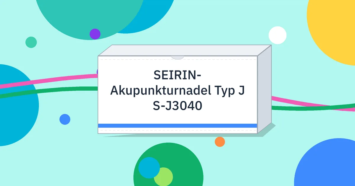 Symbolbild: Packung mit der Aufschrift SEIRIN-Akupunkturnadel Typ J S-J3040 (PZN 04966389) – Verfügbarkeit und Bezug in Apotheken in Frankfurt am Main