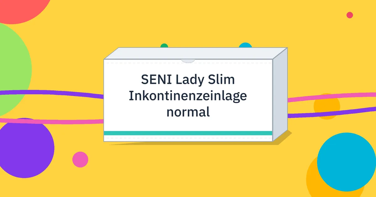 Symbolbild: Packung mit der Aufschrift SENI Lady Slim Inkontinenzeinlage normal (PZN 20286843) – Verfügbarkeit und Bezug in Apotheken in Frankfurt am Main