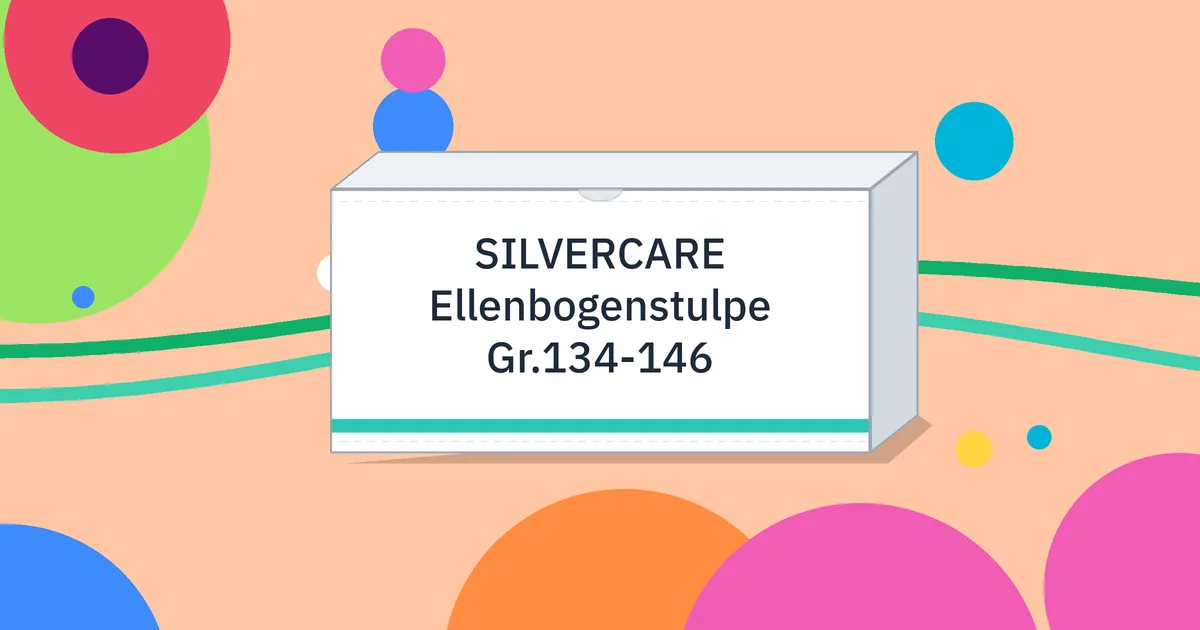 Symbolbild: Packung mit der Aufschrift SILVERCARE Ellenbogenstulpe Gr.134-146 (PZN 06716219) – Verfügbarkeit und Bezug in Apotheken in Frankfurt am Main