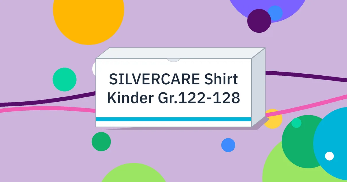 Symbolbild: Packung mit der Aufschrift SILVERCARE Shirt Kinder Gr.122-128 (PZN 09270698) – Verfügbarkeit und Bezug in Apotheken in Frankfurt am Main