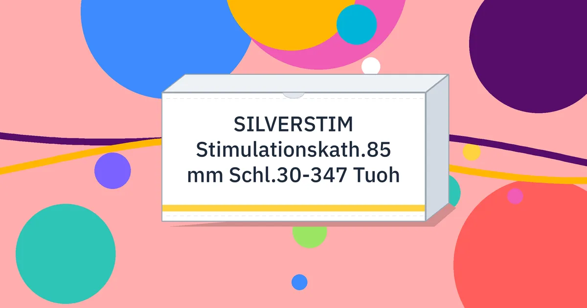 Symbolbild: Packung mit der Aufschrift SILVERSTIM Stimulationskath.85 mm Schl.30-347 Tuoh (PZN 09514249) – Verfügbarkeit und Bezug in Apotheken in Frankfurt am Main