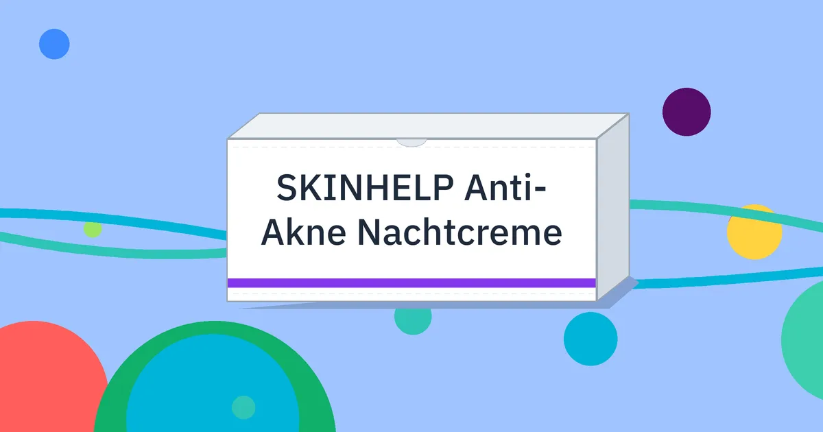 Symbolbild: Packung mit der Aufschrift SKINHELP Anti-Akne Nachtcreme (PZN 10100530) – Verfügbarkeit und Bezug in Apotheken in Frankfurt am Main