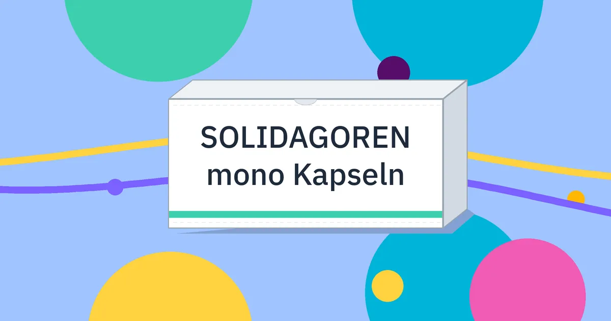 Symbolbild: Packung mit der Aufschrift SOLIDAGOREN mono Kapseln (PZN 04004644) – Verfügbarkeit und Bezug in Apotheken in Frankfurt am Main