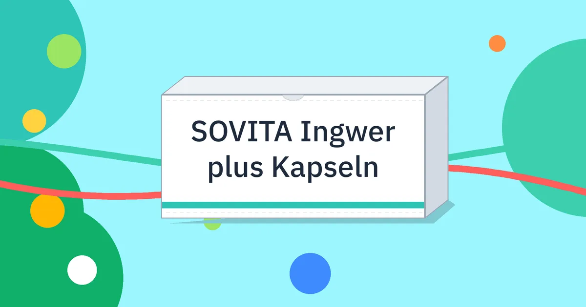 Symbolbild: Packung mit der Aufschrift SOVITA Ingwer plus Kapseln (PZN 16957964) – Verfügbarkeit und Bezug in Apotheken in Frankfurt am Main