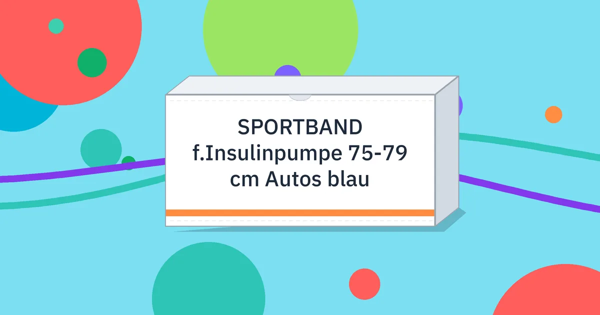 Symbolbild: Packung mit der Aufschrift SPORTBAND f.Insulinpumpe 75-79 cm Autos blau (PZN 13915965) – Verfügbarkeit und Bezug in Apotheken in Frankfurt am Main