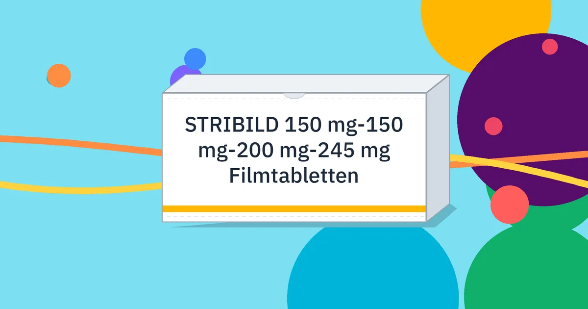 Symbolbild: Packung mit der Aufschrift STRIBILD 150 mg-150 mg-200 mg-245 mg Filmtabletten (PZN 04704028) – Verfügbarkeit und Bezug in Apotheken in Frankfurt am Main