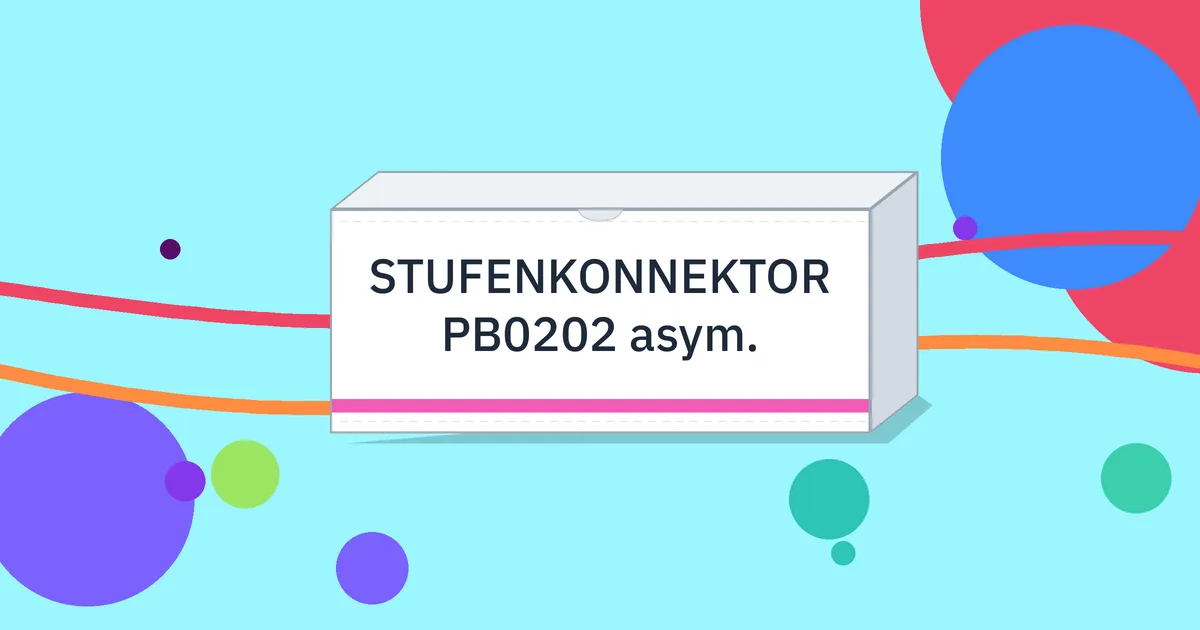 Symbolbild: Packung mit der Aufschrift STUFENKONNEKTOR PB0202 asym. (PZN 00503190) – Verfügbarkeit und Bezug in Apotheken in Frankfurt am Main