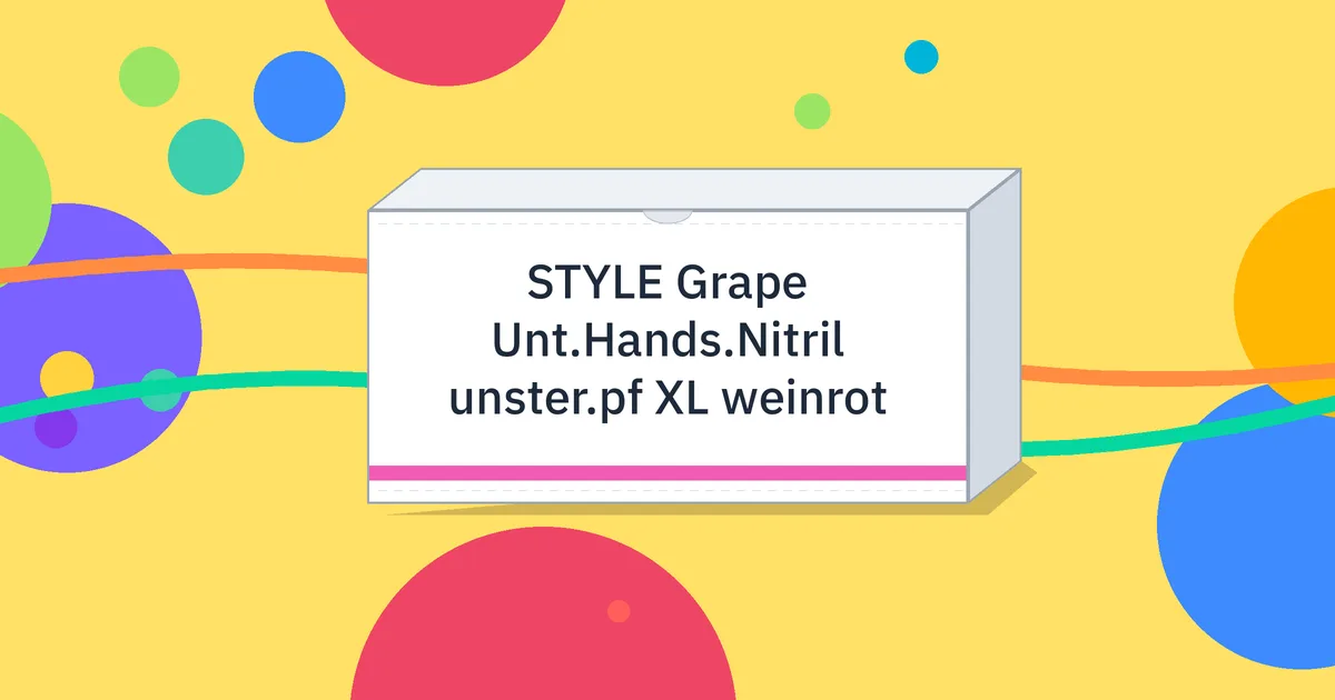 Symbolbild: Packung mit der Aufschrift STYLE Grape Unt.Hands.Nitril unster.pf XL weinrot (PZN 14819985) – Verfügbarkeit und Bezug in Apotheken in Frankfurt am Main
