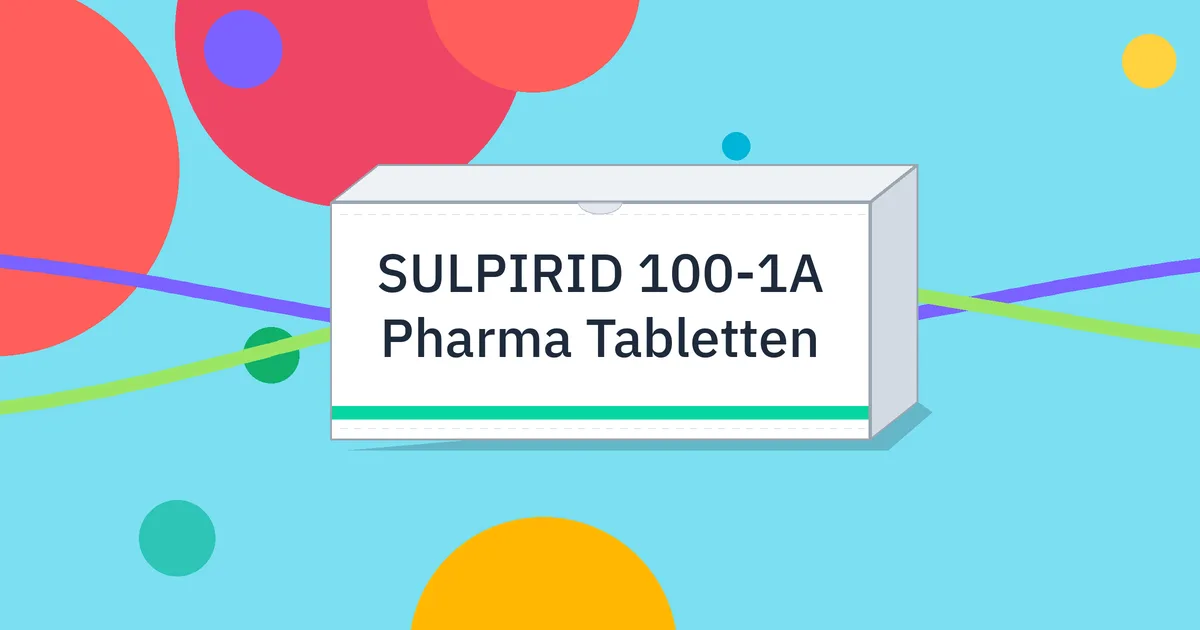 Symbolbild: Packung mit der Aufschrift SULPIRID 100-1A Pharma Tabletten (PZN 01639572) – Verfügbarkeit und Bezug in Apotheken in Frankfurt am Main