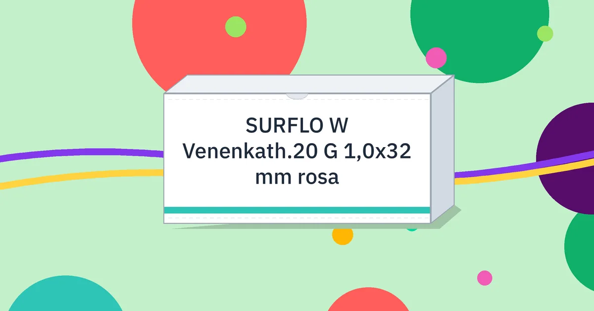 Symbolbild: Packung mit der Aufschrift SURFLO W Venenkath.20 G 1,0x32 mm rosa (PZN 18012067) – Verfügbarkeit und Bezug in Apotheken in Frankfurt am Main