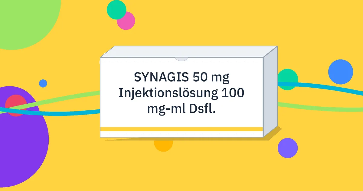 Symbolbild: Packung mit der Aufschrift SYNAGIS 50 mg Injektionslösung 100 mg-ml Dsfl. (PZN 11691148) – Verfügbarkeit und Bezug in Apotheken in Frankfurt am Main