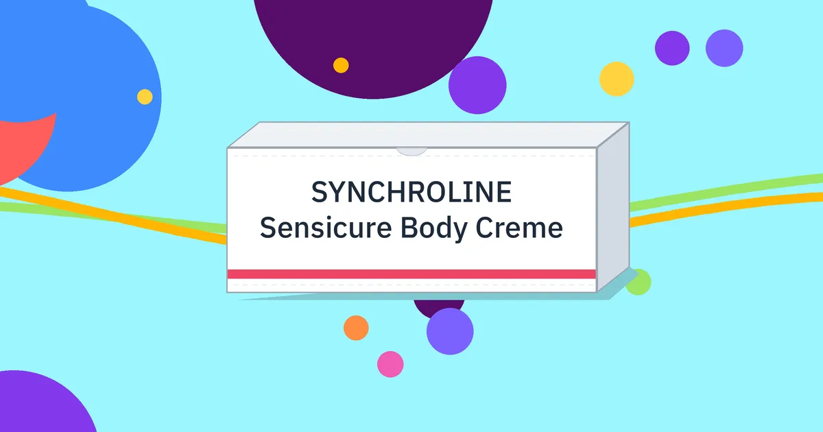 Symbolbild: Packung mit der Aufschrift SYNCHROLINE Sensicure Body Creme (PZN 02296588) – Verfügbarkeit und Bezug in Apotheken in Frankfurt am Main