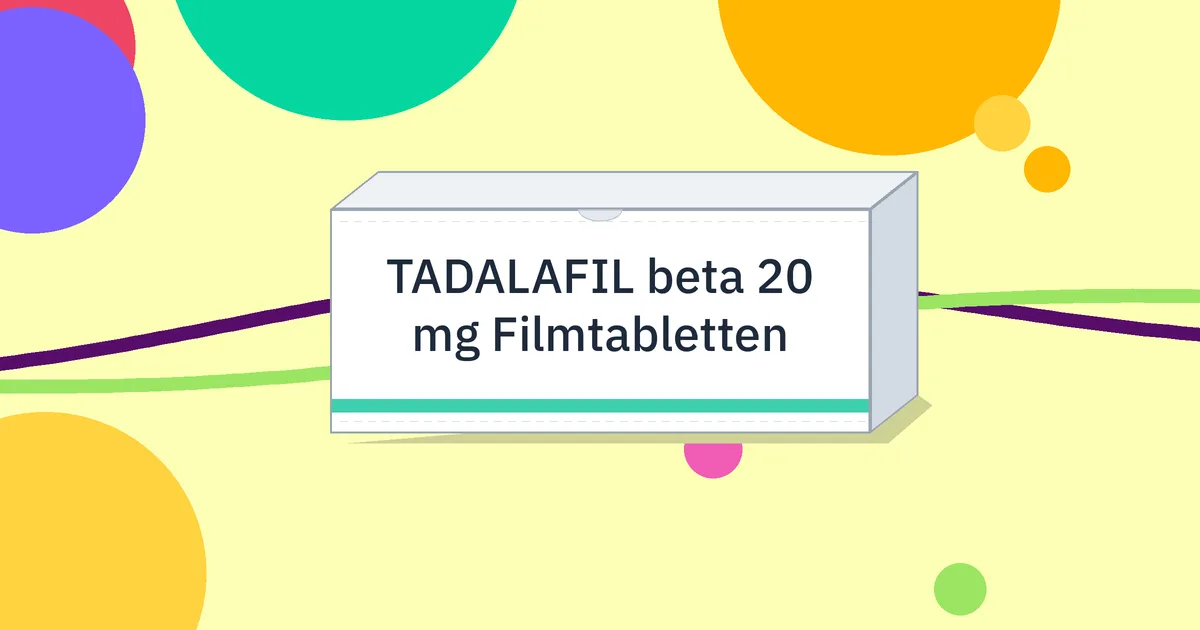 Symbolbild: Packung mit der Aufschrift TADALAFIL beta 20 mg Filmtabletten (PZN 13700319) – Verfügbarkeit und Bezug in Apotheken in Frankfurt am Main