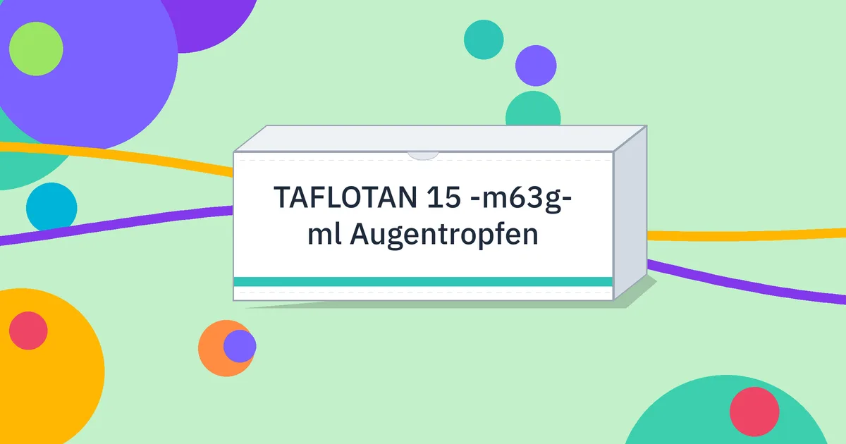 Symbolbild: Packung mit der Aufschrift TAFLOTAN 15 -m63g-ml Augentropfen (PZN 06707054) – Verfügbarkeit und Bezug in Apotheken in Frankfurt am Main