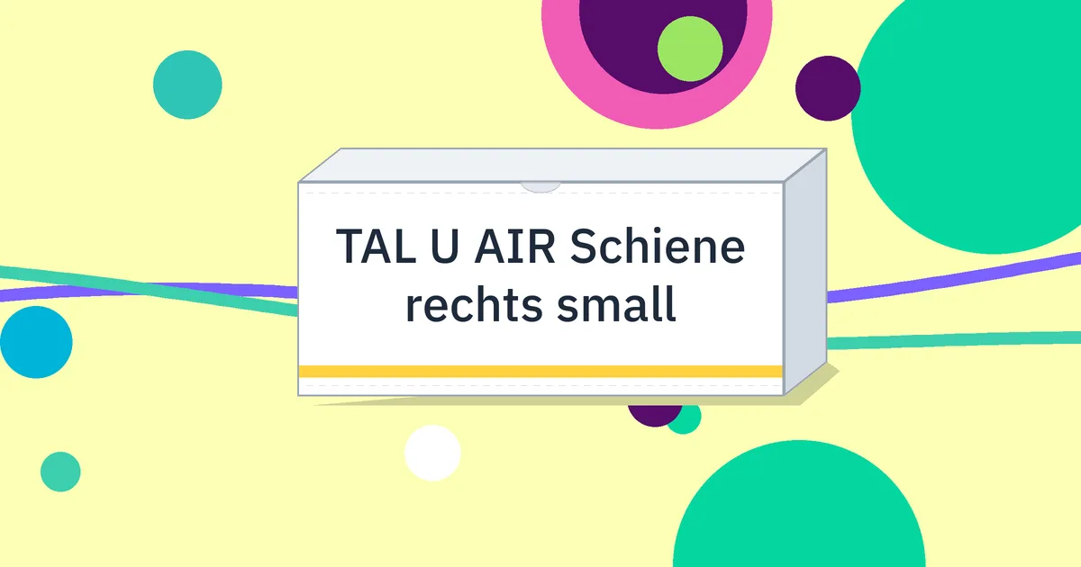 Symbolbild: Packung mit der Aufschrift TAL U AIR Schiene rechts small (PZN 17367963) – Verfügbarkeit und Bezug in Apotheken in Frankfurt am Main