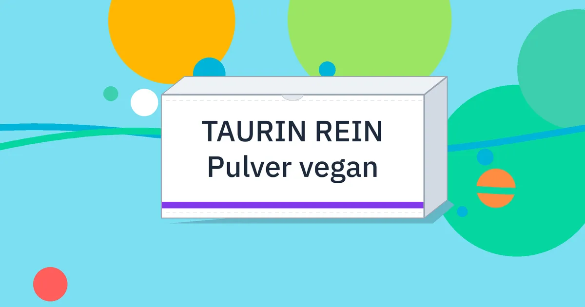 Symbolbild: Packung mit der Aufschrift TAURIN REIN Pulver vegan (PZN 19828345) – Verfügbarkeit und Bezug in Apotheken in Frankfurt am Main