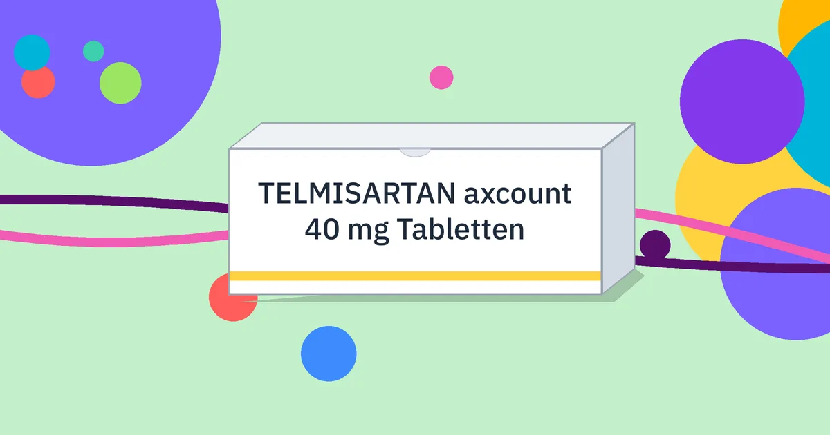 Symbolbild: Packung mit der Aufschrift TELMISARTAN axcount 40 mg Tabletten (PZN 16880380) – Verfügbarkeit und Bezug in Apotheken in Frankfurt am Main