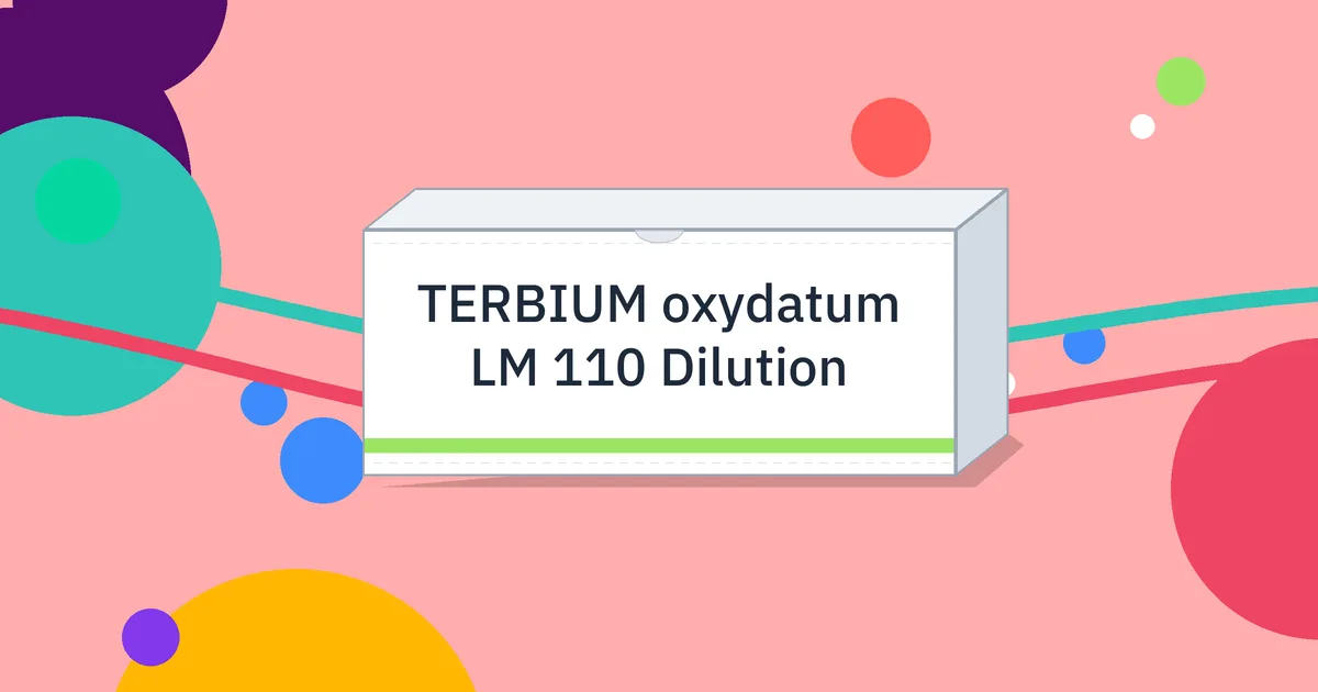 Symbolbild: Packung mit der Aufschrift TERBIUM oxydatum LM 110 Dilution (PZN 13216457) – Verfügbarkeit und Bezug in Apotheken in Frankfurt am Main