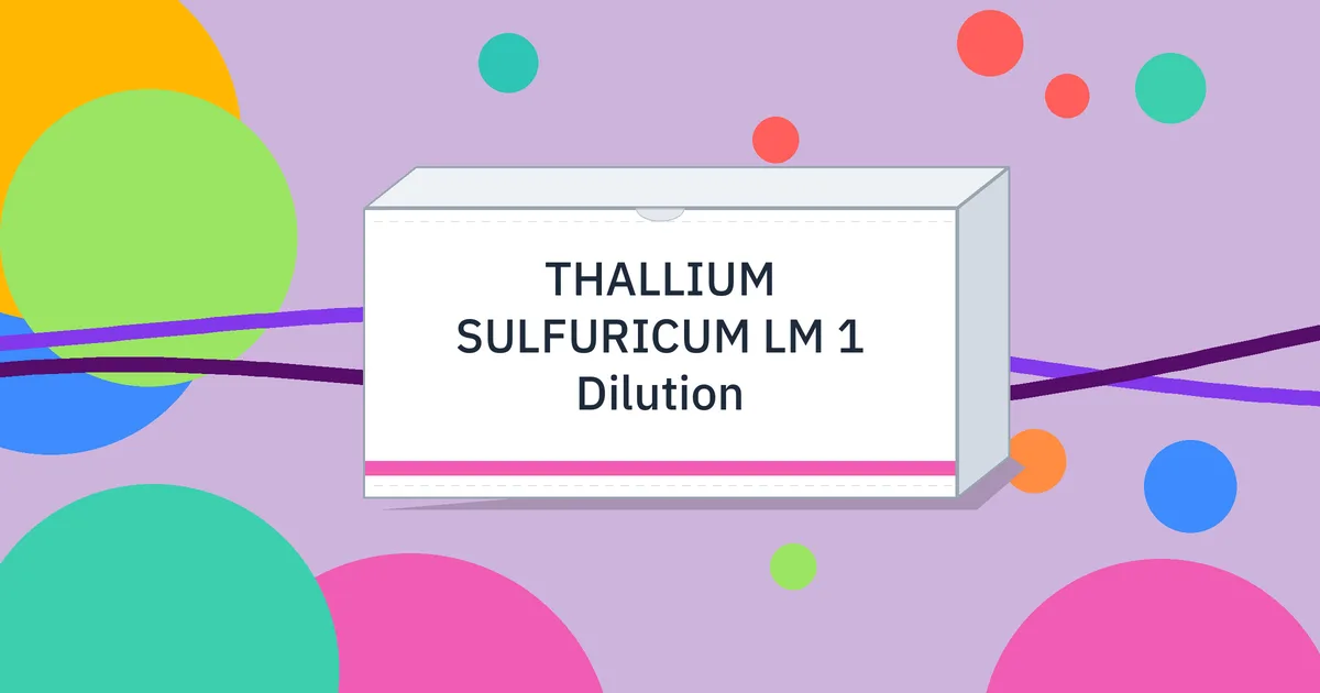 Symbolbild: Packung mit der Aufschrift THALLIUM SULFURICUM LM 1 Dilution (PZN 13218700) – Verfügbarkeit und Bezug in Apotheken in Frankfurt am Main