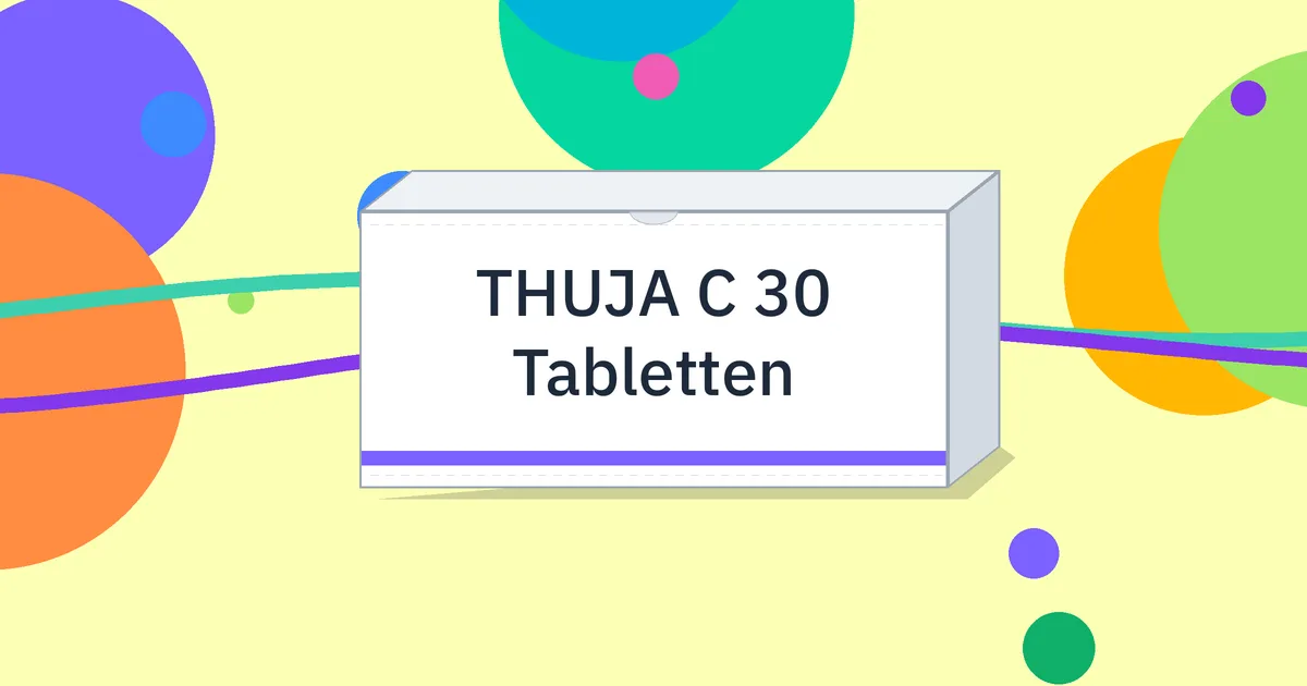 Symbolbild: Packung mit der Aufschrift THUJA C 30 Tabletten (PZN 07141838) – Verfügbarkeit und Bezug in Apotheken in Frankfurt am Main