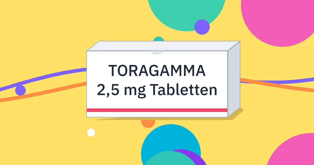 Symbolbild: Packung mit der Aufschrift TORAGAMMA 2,5 mg Tabletten (PZN 03174812) – Verfügbarkeit und Bezug in Apotheken in Frankfurt am Main