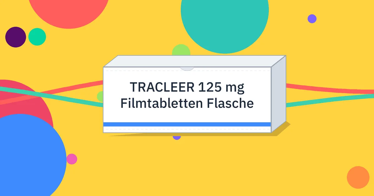 Symbolbild: Packung mit der Aufschrift TRACLEER 125 mg Filmtabletten Flasche (PZN 12555341) – Verfügbarkeit und Bezug in Apotheken in Frankfurt am Main