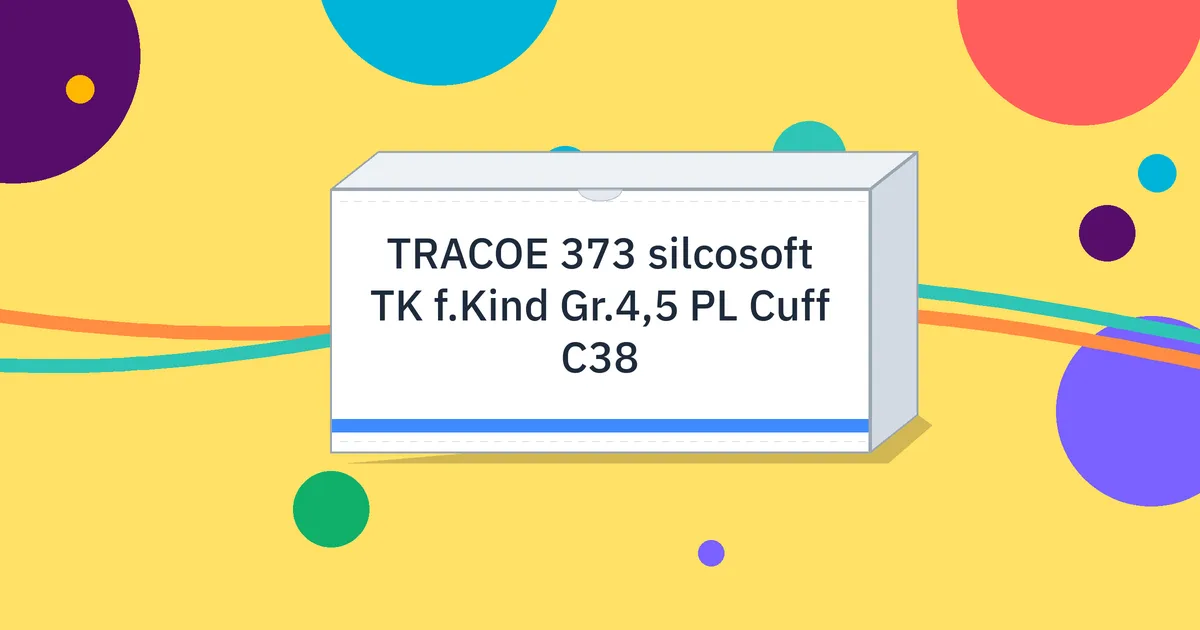 Symbolbild: Packung mit der Aufschrift TRACOE 373 silcosoft TK f.Kind Gr.4,5 PL Cuff C38 (PZN 14317321) – Verfügbarkeit und Bezug in Apotheken in Frankfurt am Main