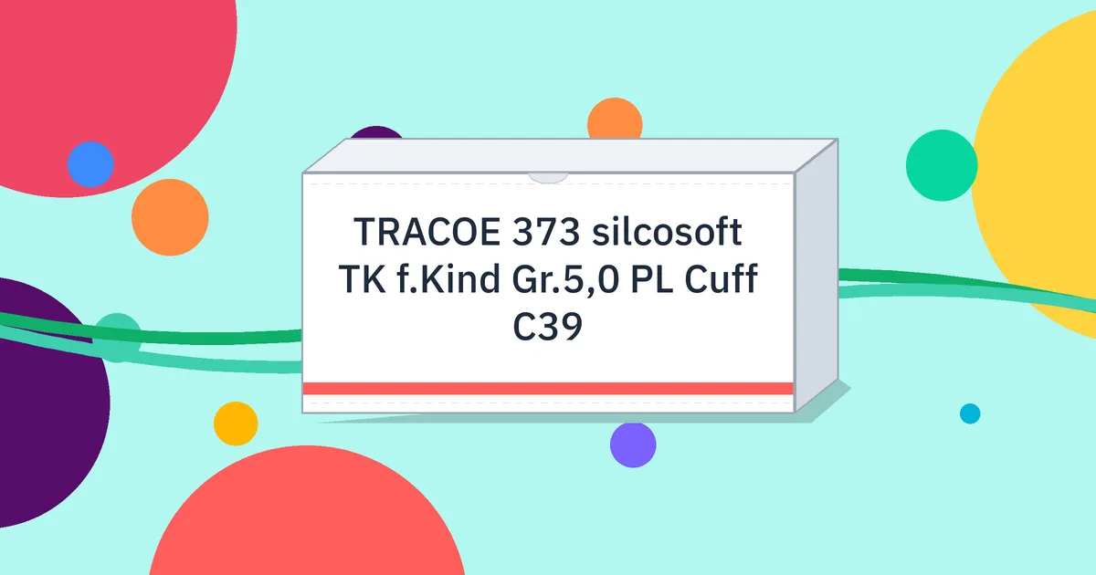 Symbolbild: Packung mit der Aufschrift TRACOE 373 silcosoft TK f.Kind Gr.5,0 PL Cuff C39 (PZN 14317427) – Verfügbarkeit und Bezug in Apotheken in Frankfurt am Main