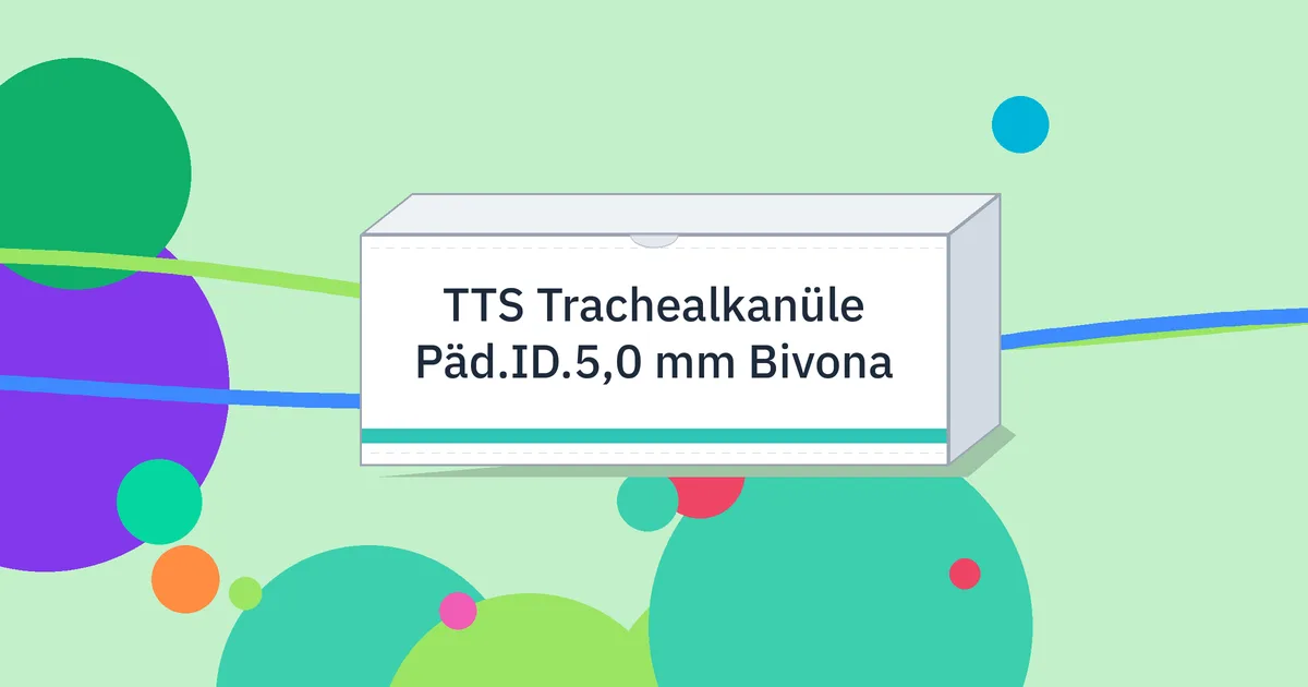 Symbolbild: Packung mit der Aufschrift TTS Trachealkanüle Päd.ID.5,0 mm Bivona (PZN 02257275) – Verfügbarkeit und Bezug in Apotheken in Frankfurt am Main