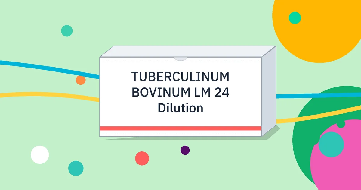 Symbolbild: Packung mit der Aufschrift TUBERCULINUM BOVINUM LM 24 Dilution (PZN 05968479) – Verfügbarkeit und Bezug in Apotheken in Frankfurt am Main