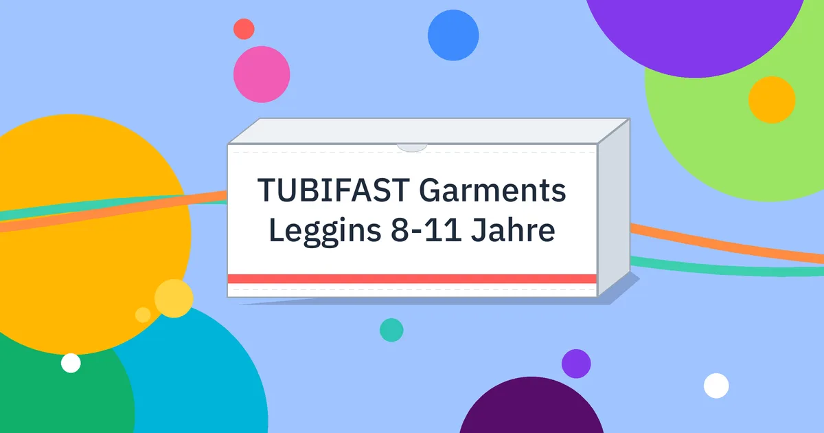 Symbolbild: Packung mit der Aufschrift TUBIFAST Garments Leggins 8-11 Jahre (PZN 10847252) – Verfügbarkeit und Bezug in Apotheken in Frankfurt am Main