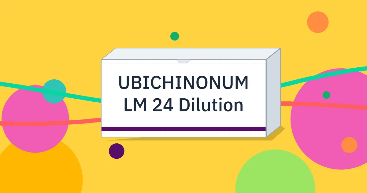 Symbolbild: Packung mit der Aufschrift UBICHINONUM LM 24 Dilution (PZN 13254943) – Verfügbarkeit und Bezug in Apotheken in Frankfurt am Main