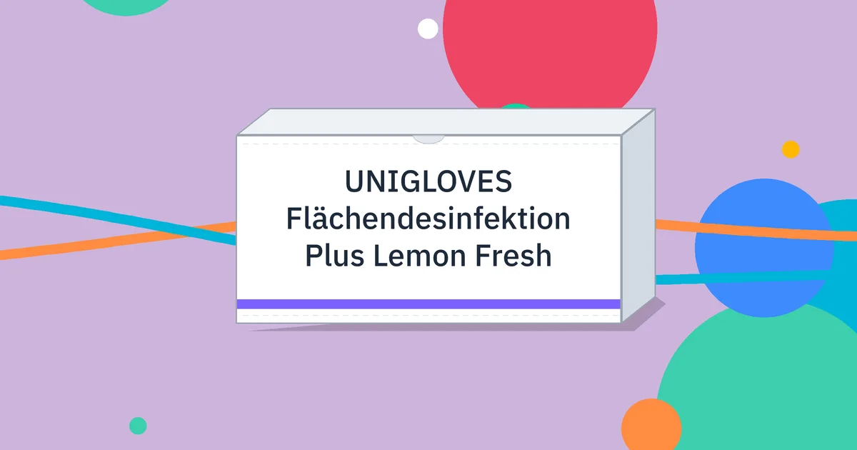 Symbolbild: Packung mit der Aufschrift UNIGLOVES Flächendesinfektion Plus Lemon Fresh (PZN 18332174) – Verfügbarkeit und Bezug in Apotheken in Frankfurt am Main