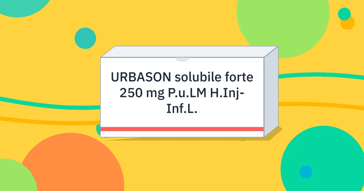 Symbolbild: Packung mit der Aufschrift URBASON solubile forte 250 mg P.u.LM H.Inj-Inf.L. (PZN 03332352) – Verfügbarkeit und Bezug in Apotheken in Frankfurt am Main