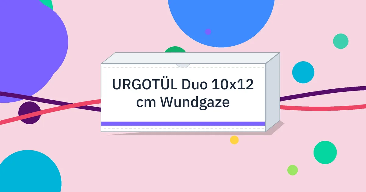 Symbolbild: Packung mit der Aufschrift URGOTÜL Duo 10x12 cm Wundgaze (PZN 00834136) – Verfügbarkeit und Bezug in Apotheken in Frankfurt am Main